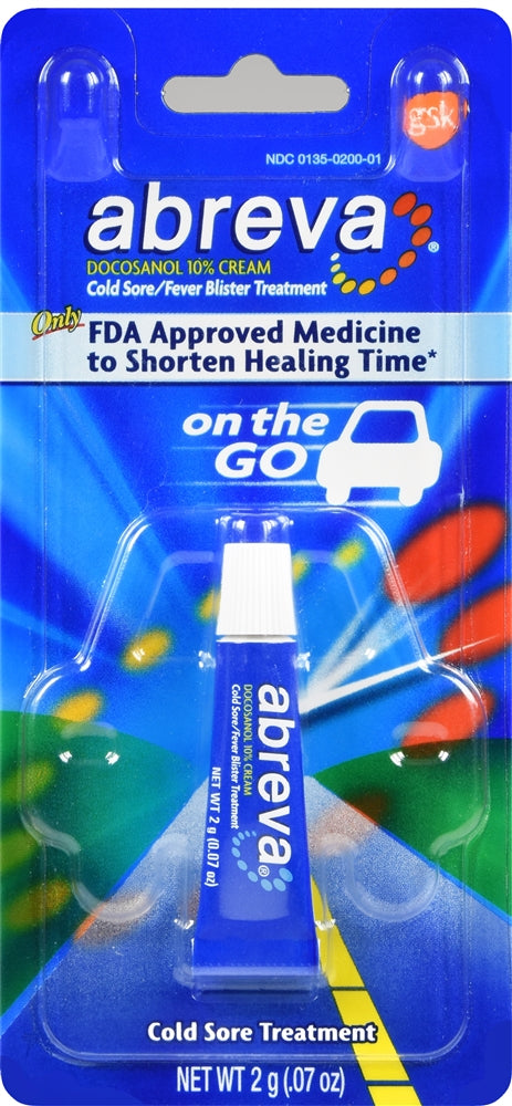 Abreva - Cold Sore Cream - 0.07 Oz - Travel Pack - 1 Pack – Go Direct ...