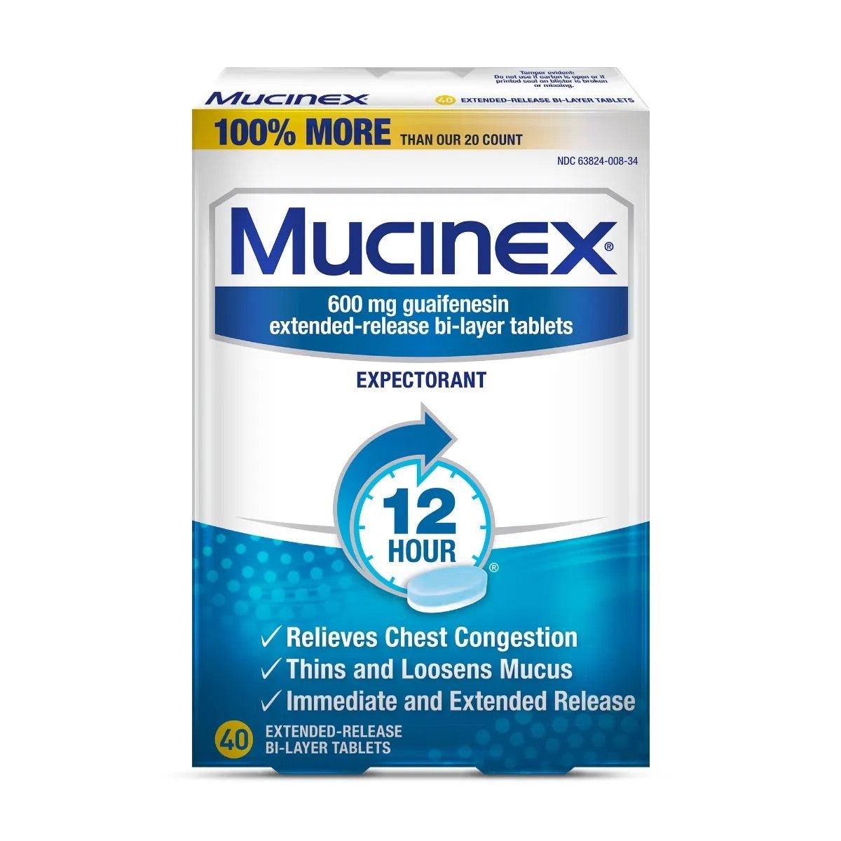 Mucinex - Tablets - 40 Ct - 1 Pack – Go Direct Foods Distro.